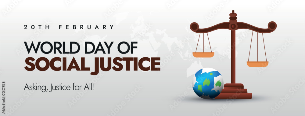 World Day of Social Justice cover, banner for Facebook marketing ...