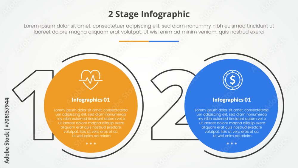 2 points stage template for comparison opposite infographic concept for ...