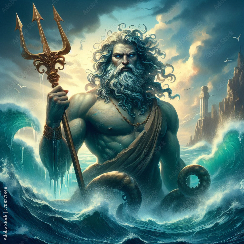 Stockillustrationen Poseidon in ancient Greek mythology is the supreme ...