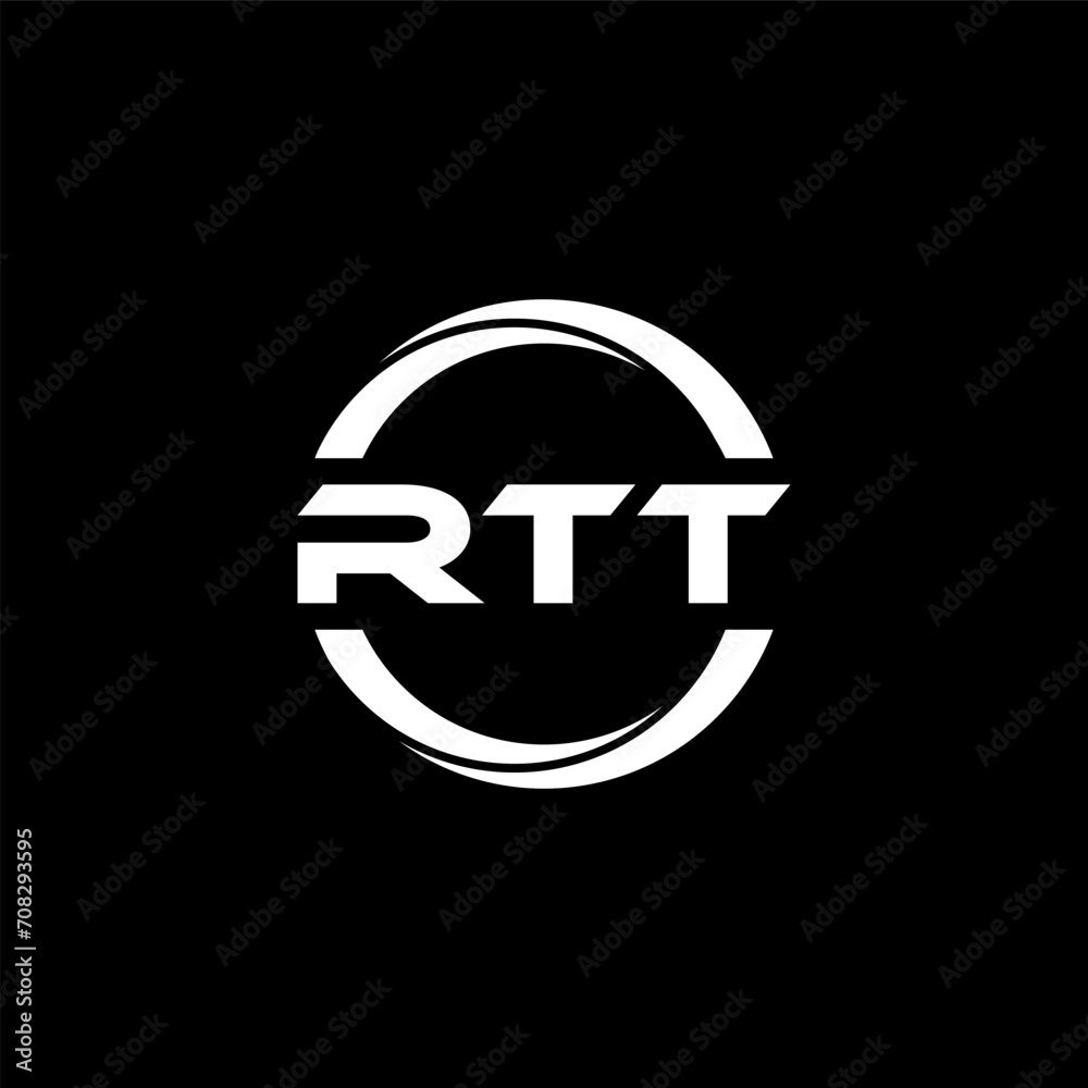 Vector de Stock RTT letter logo design with black background in ...
