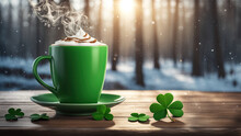 St. Patrick's Day Cup Of Coffee Free Stock Photo - Public Domain Pictures