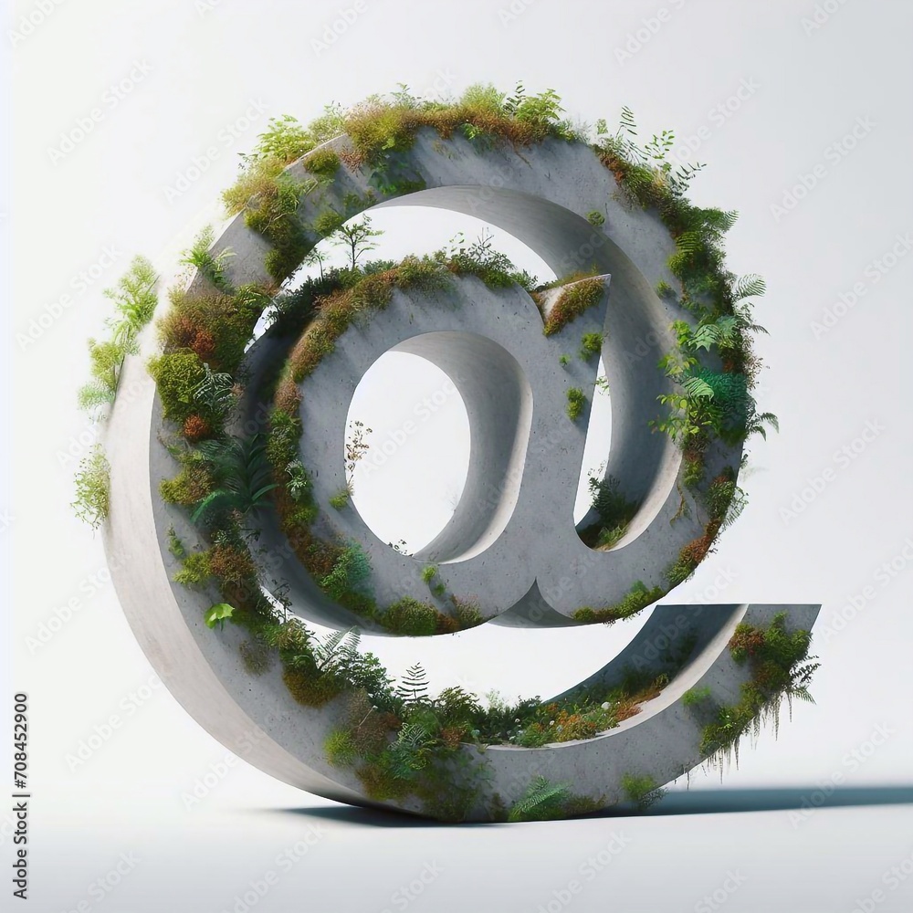 E-mail mark shape 3D Lettering That Blends Concrete With Nature. AI ...