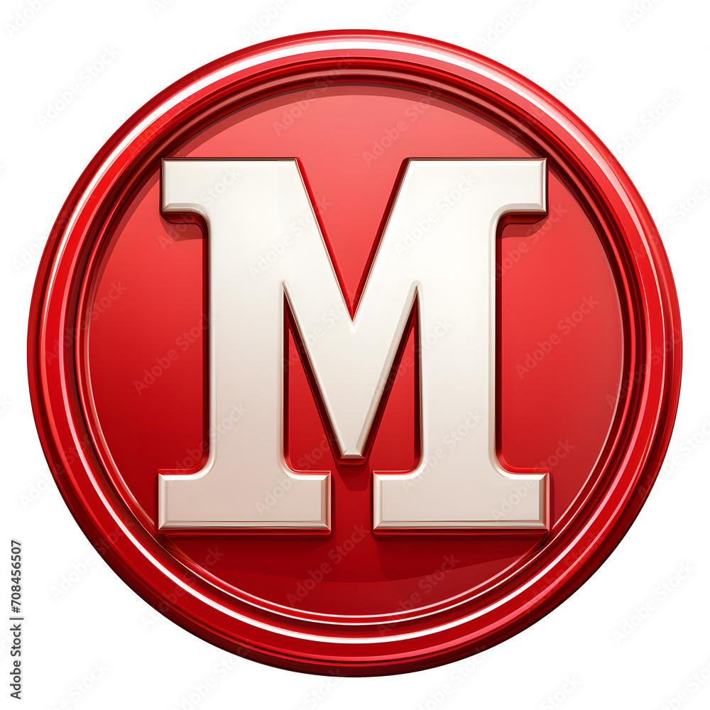 The letter M in red, letter clipart, character clipart, alphabet ...