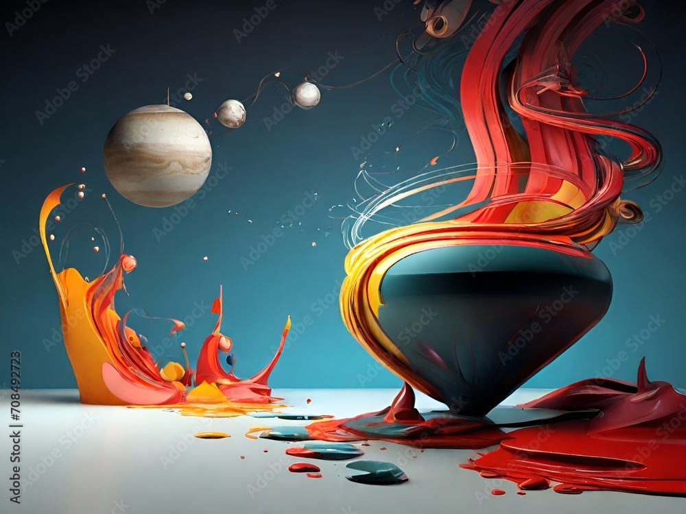 explosion of the earth Stock Illustration | Adobe Stock