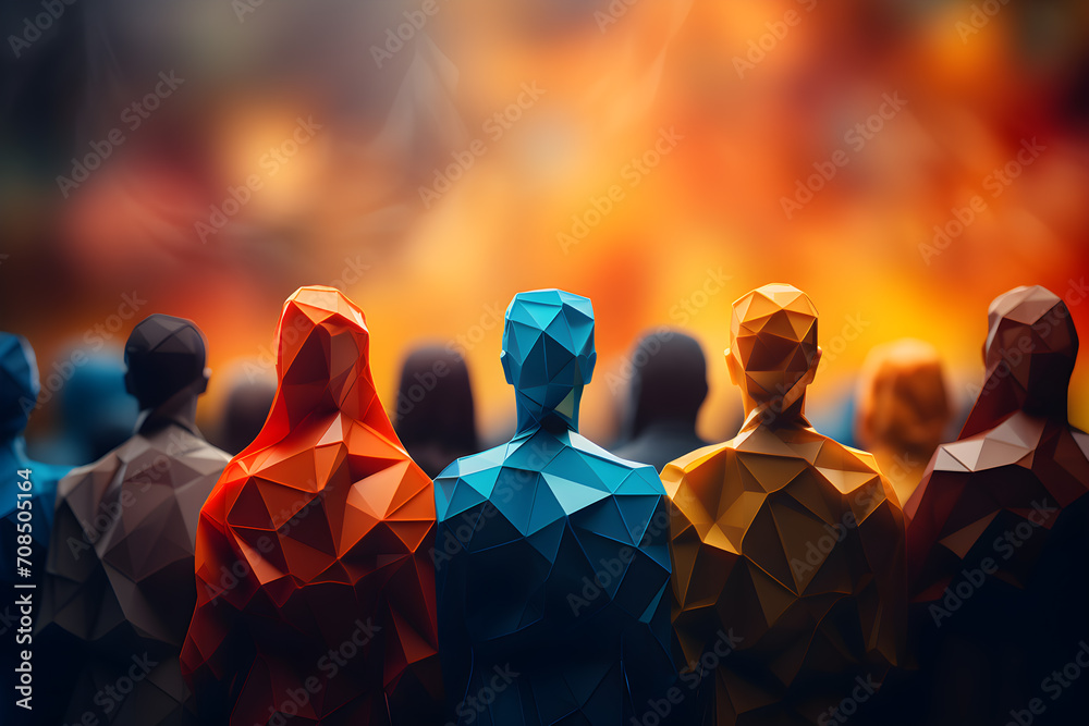 DEIB Diversity, Equity, inclusion, and Belonging concept. polygon ...