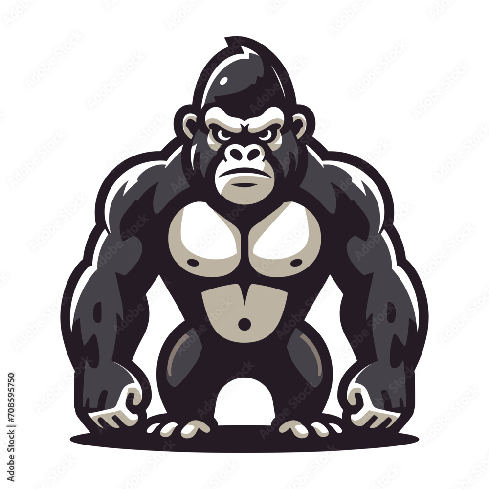muscle gorilla ape monkey mascot design logo vector illustration ...