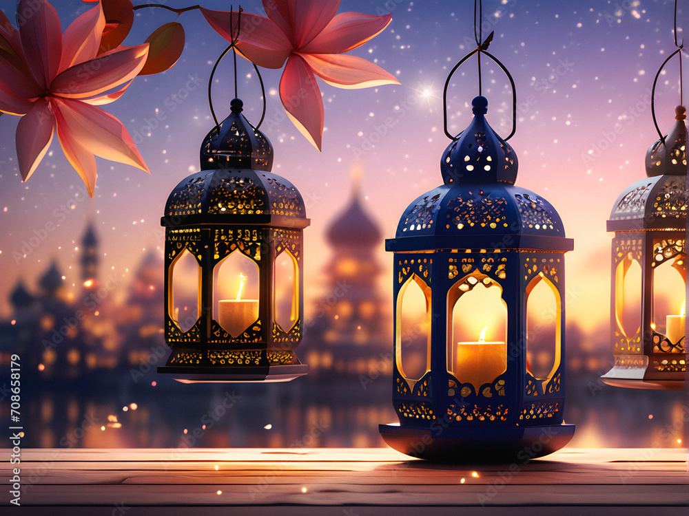Enchanting Eid Illumination: Captivating Lanterns Adorned with Arabic ...