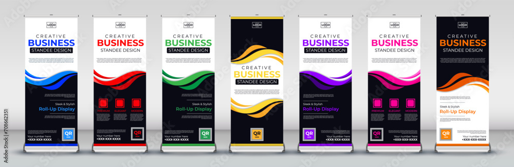 abstract roll up standee banner design for Streets, events, meetings ...