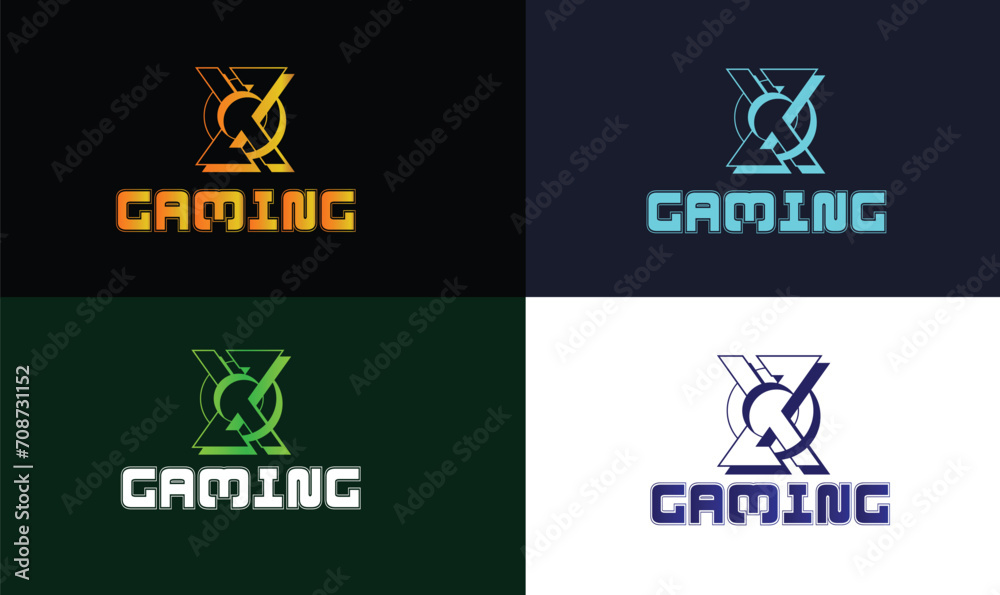 illustration of a set, gaming logo, x logo, alphabetical logo, 3d ...