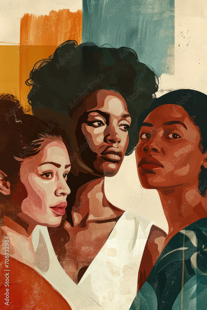 group of strong diverse confident women for empowerment feminism ...