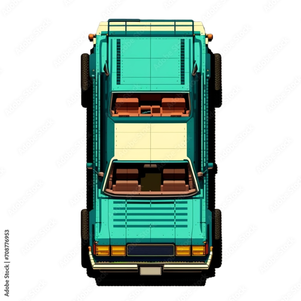 Pixel Art Racing Car top view icons set for 8-bit game design. Isolated ...