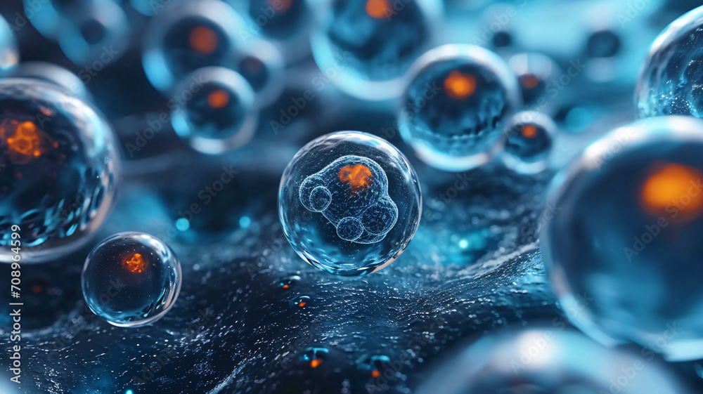 cellular therapy and regeneration, microscopic view of body cells ...