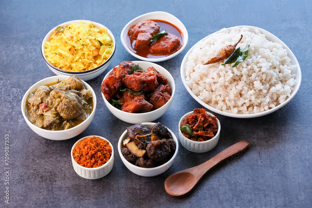 Стокове фото Kerala special food sadhya in banana leaf plate with ...