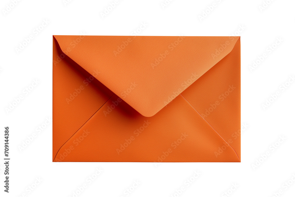 Blank orange envelope mockup isolated on transparent background. PNG ...