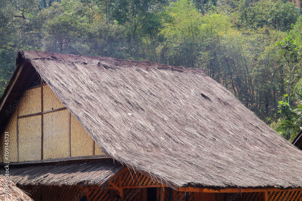 the concept of an environmentally friendly Baduy house roof, made from ...