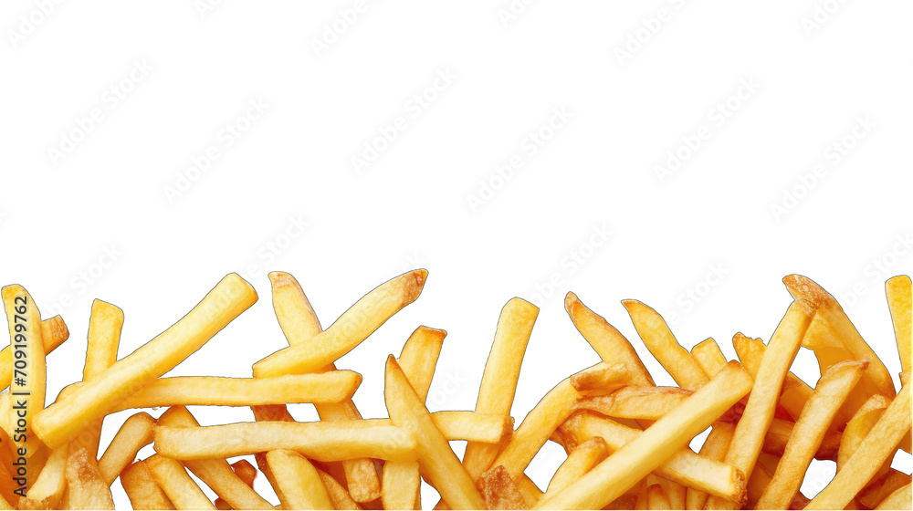 French fries graphic border, bottom aligned. Transparent background ...