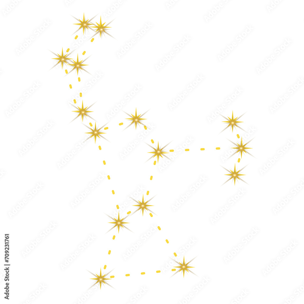 Orion Constellation Stars on Transparent Background - PNG Illustration ...