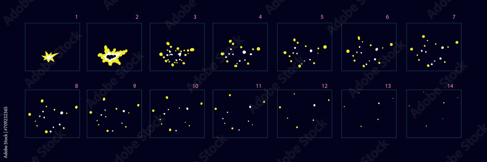 Firework animation . Firework Sprite sheet for games, cartoon or ...