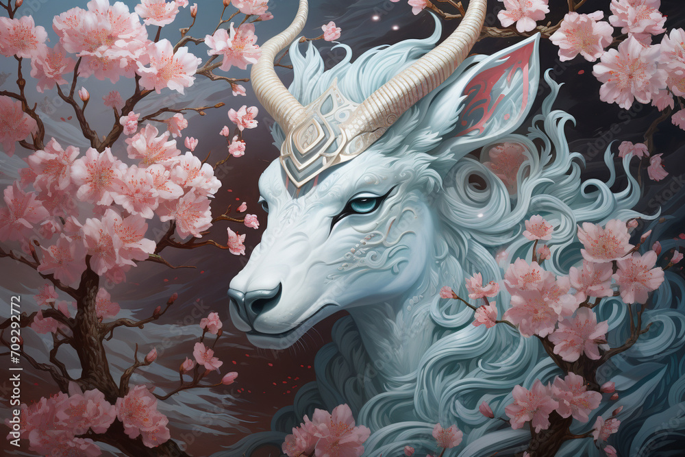 A mythical and magical portrayal of the Kirin, a creature from East ...