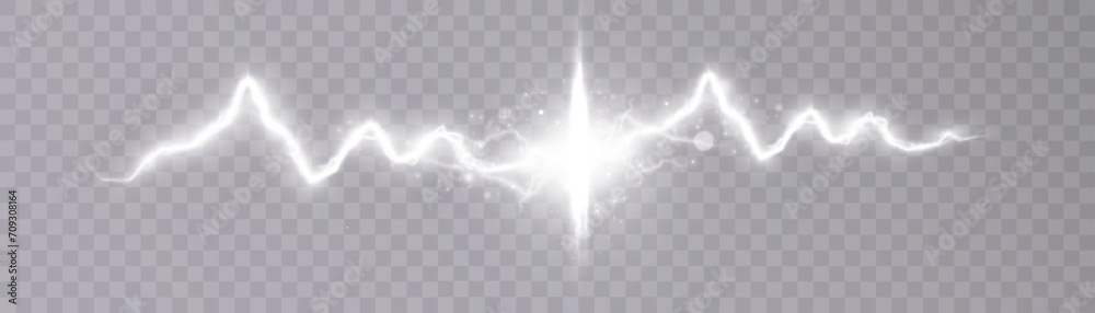 Lightning explosion light effect. Shock effect of electric discharge ...