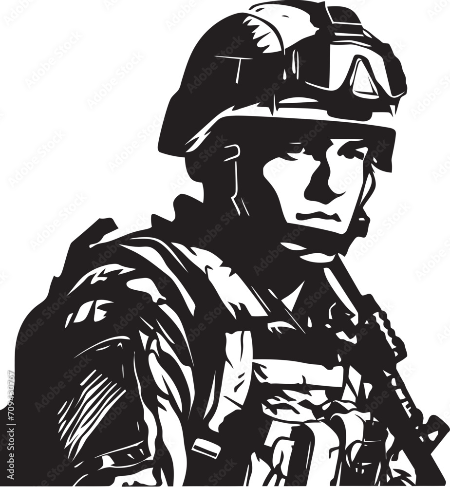 Warrior Mark Vector Design for Combat Icons Silent Sentinel Black ...