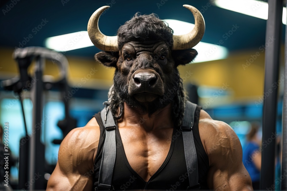 Buffalo gym coach big muscle body Stock Photo | Adobe Stock