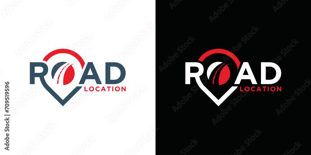 Vetor road map logo design template, location points and route map icon ...