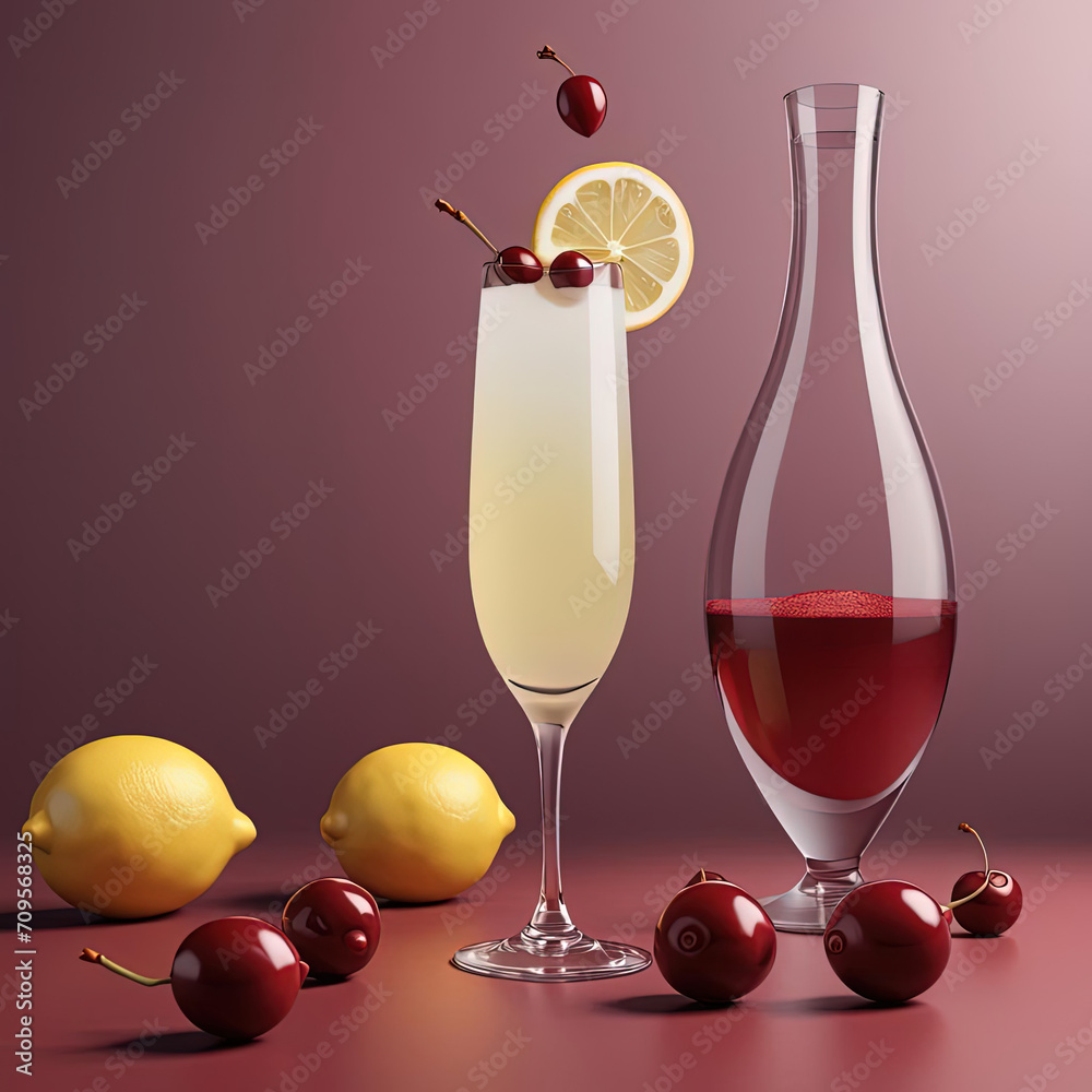 French 75 Cocktail Pop Art - Realistic Unreal Engine Render with ...