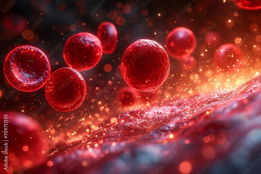 red blood cells, An impactful medical banner featuring a microscopic ...