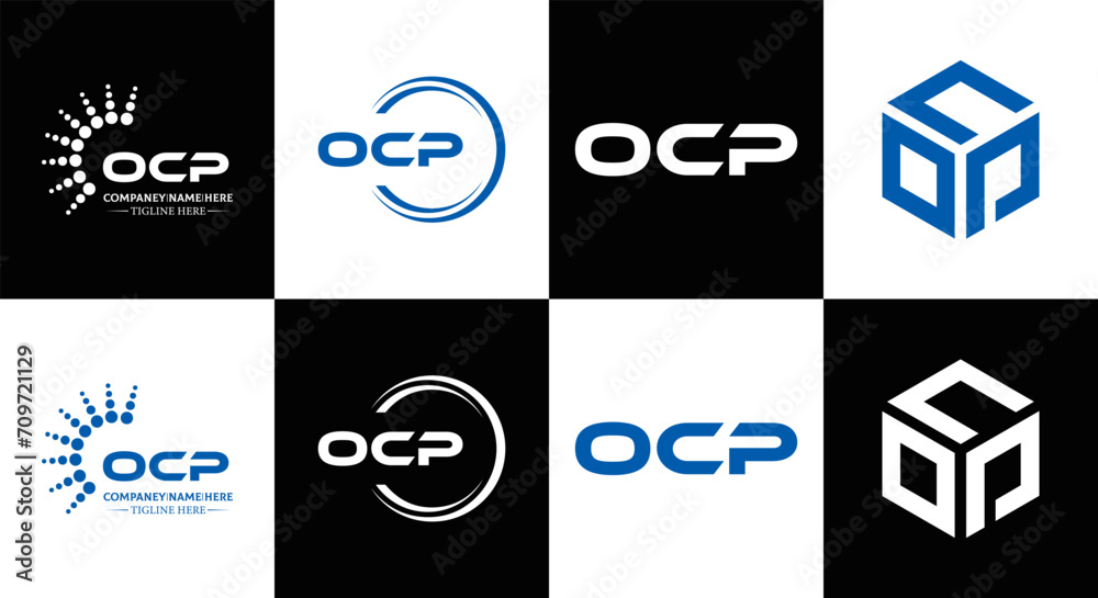 OCP logo. O C P design. White OCP letter. OCP, O C P letter logo design ...