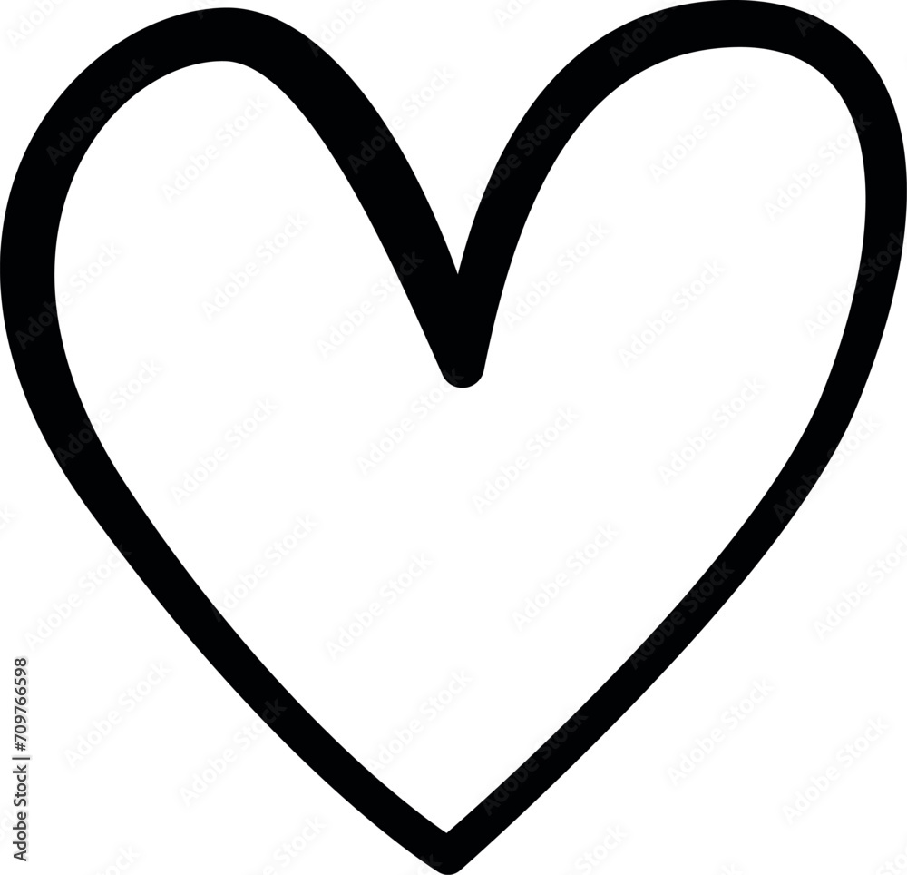 Heart Outline SVG Cut File for Cricut and Silhouette, EPS ,Vector, PNG ...