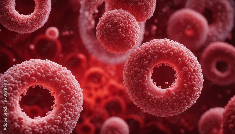 Human Blood Cells, where red blood cells show their characteristic ...