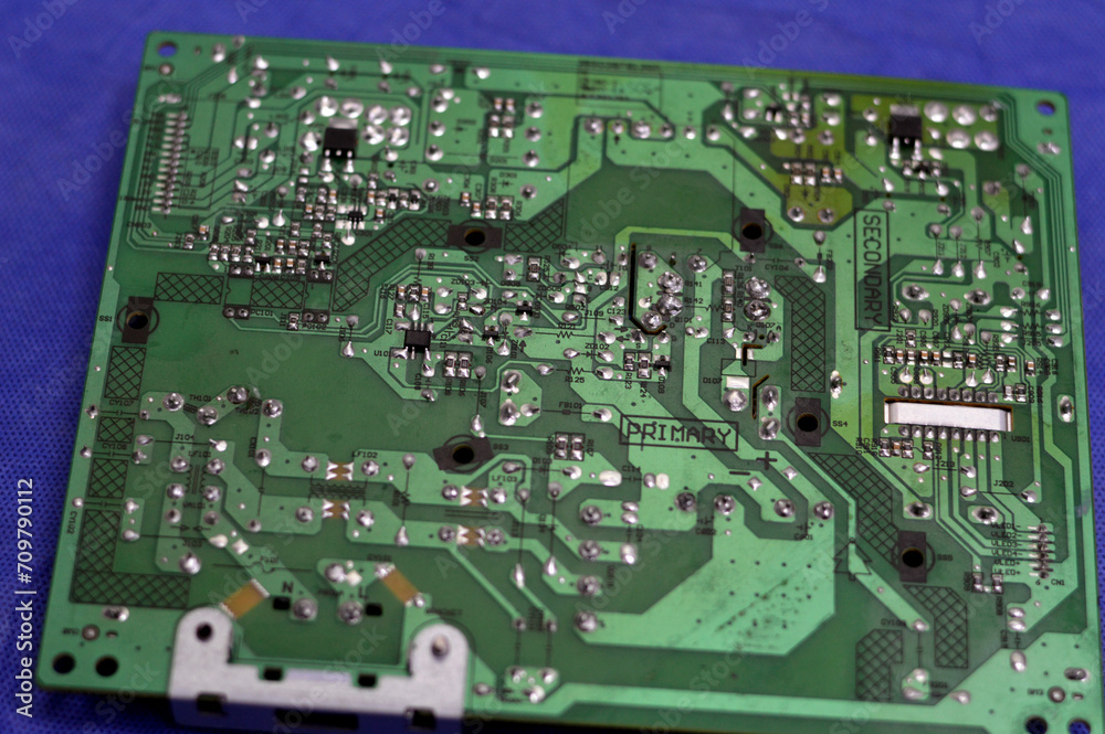 Cairo, Egypt, January 13 2024: interior of LED TV Television main board ...