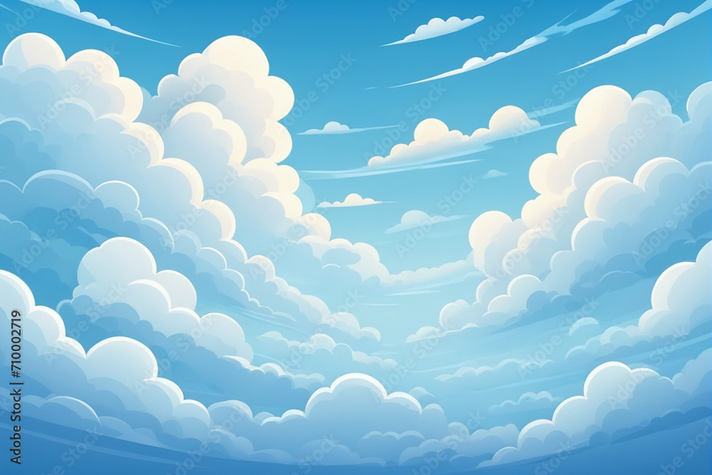 Cartoon cloudy sky background Stock Illustration | Adobe Stock