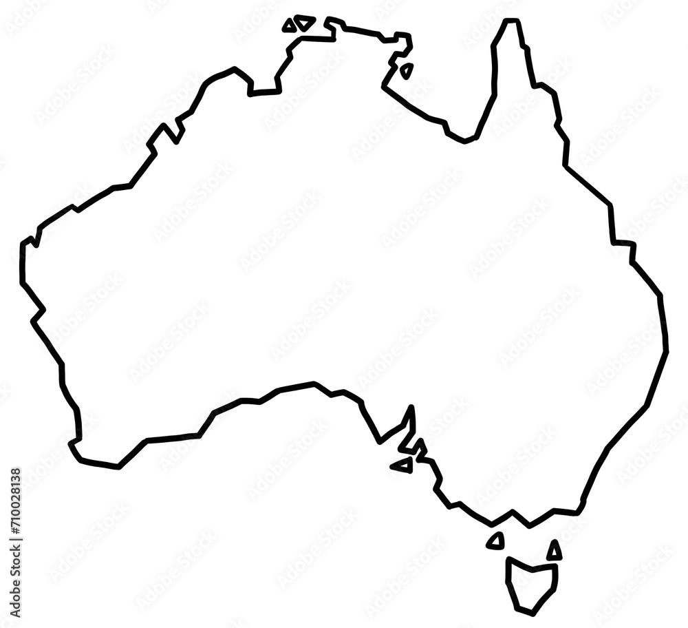 Australia map outline Stock Photo | Adobe Stock