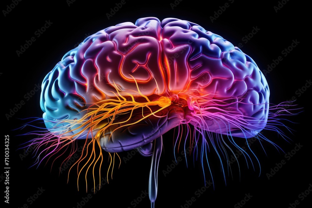 Neural crest cells neurology brain illustration. Neuromodulation ...