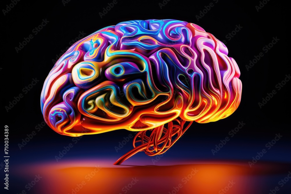 Neural crest cells neurology brain illustration. Neuromodulation ...