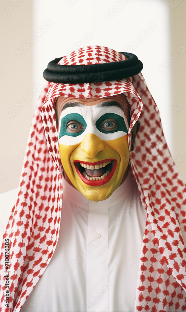 Saudi Arabia man disguised as a clown Stock Photo | Adobe Stock
