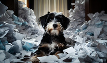 Cute Dog On Crumpled Paper Free Stock Photo - Public Domain Pictures