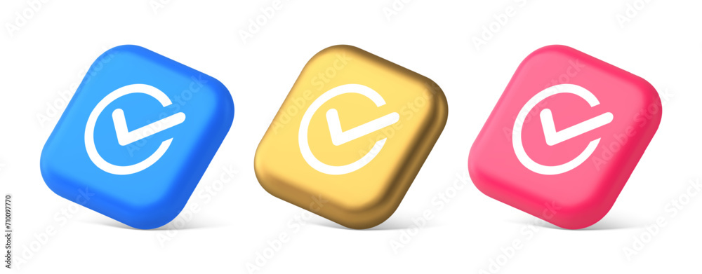 Checkmark in circle done approved button ok acceptance positive vote ...