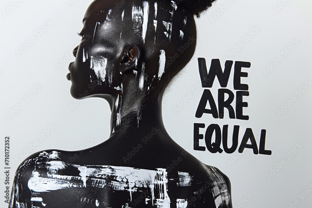 Bold Statement of Human Equality in Monochromatic Artistic Imagery Of a ...