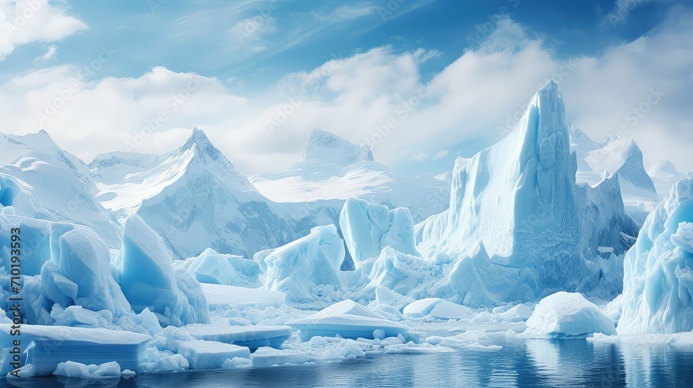 polar antarctica ice background illustration continent glaciers, snow ...
