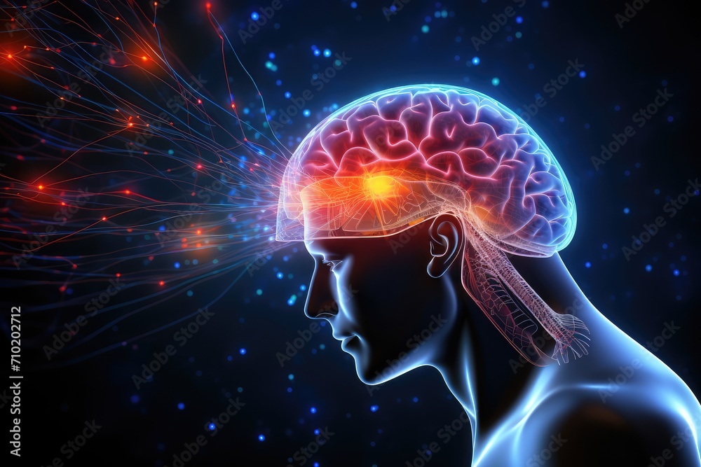 Human mind skull, creative colorful thinking processes. Science ...