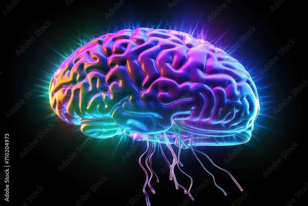 3D Brain Science Scientific Neural networks, cortical columns neural ...