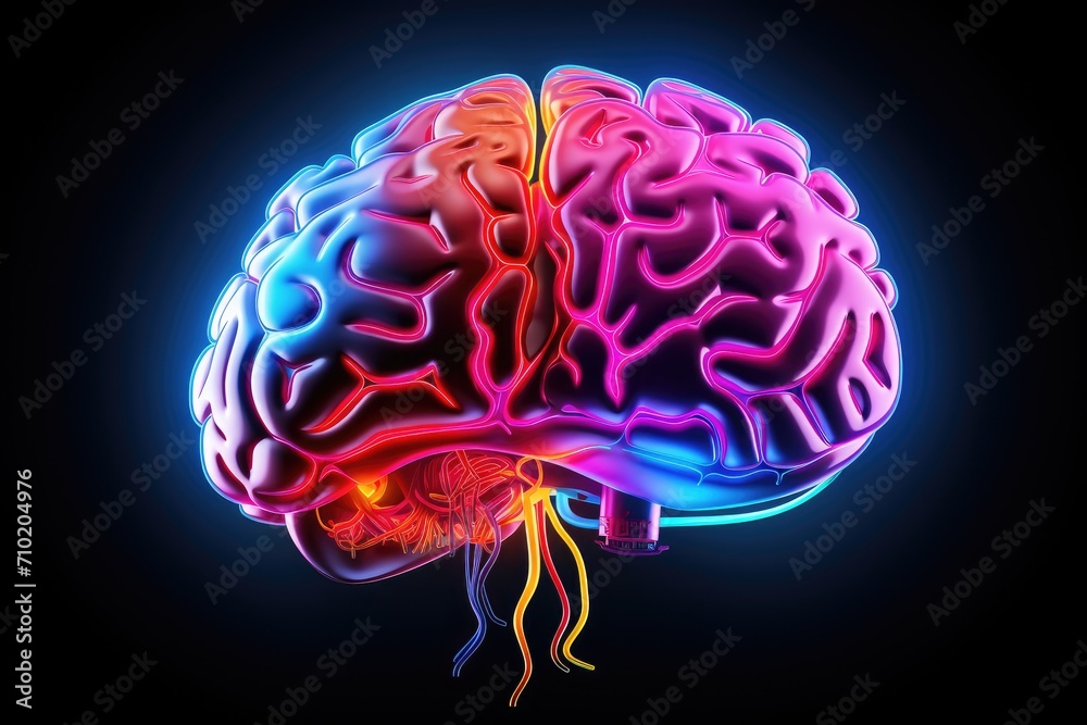 3D Brain Science Scientific Neural networks, cortical columns neural ...