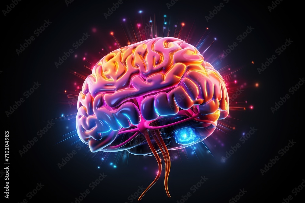 3D Brain Science Scientific Neural networks, cortical columns neural ...