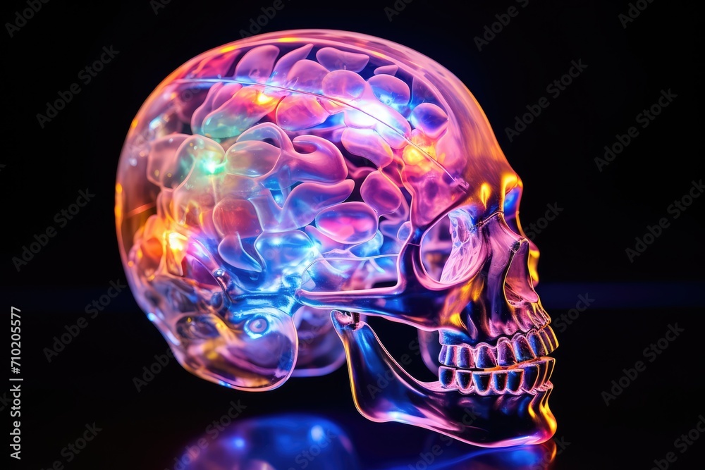 Skull and head anatomy, cranium, pate, and crossbones. Utilizing X-ray ...