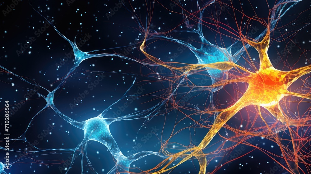 Complex neuronal network neurons synapses in brain. Explore neural encoding and decoding ...