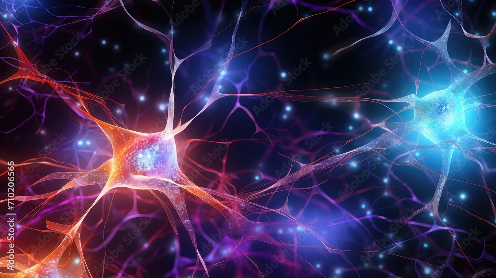 Complex neuronal network neurons synapses in brain. Explore neural ...