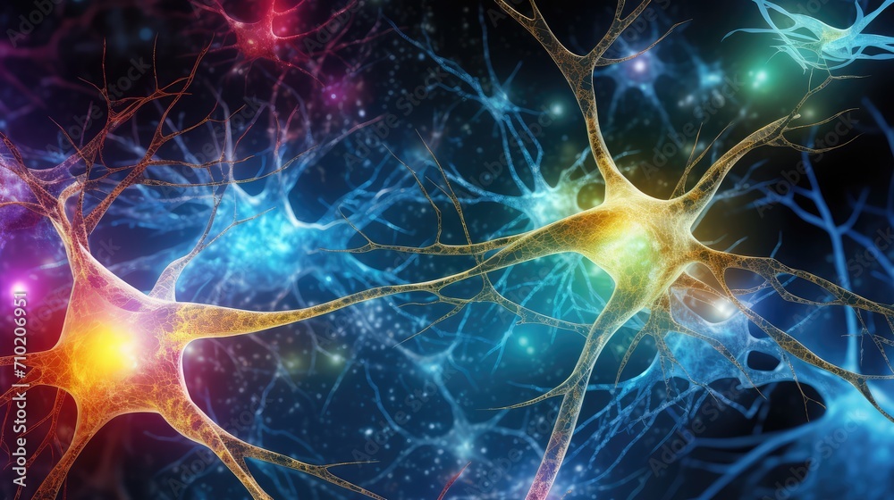 Stock-Illustration „Neuronal network with neurons and synapses in brain ...